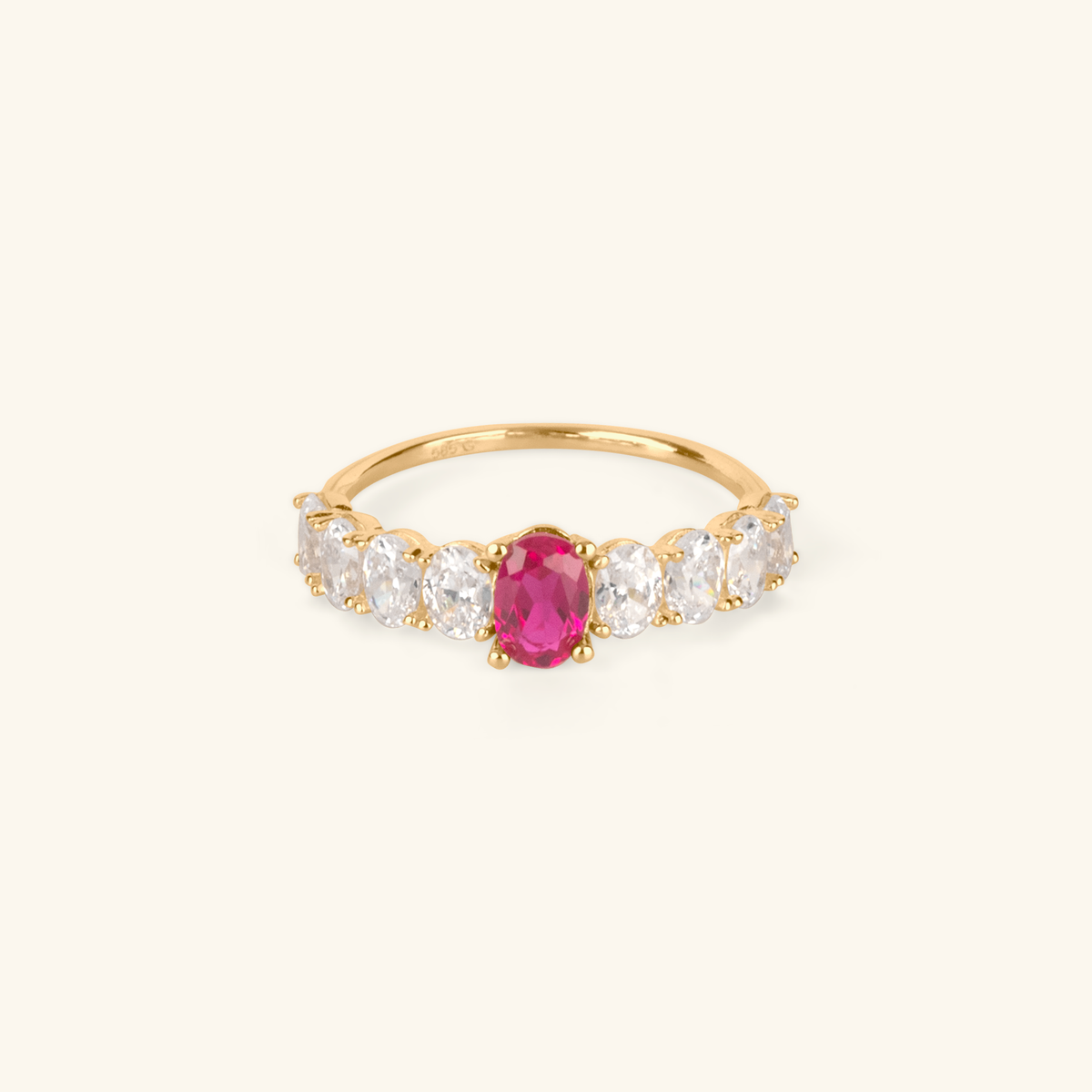 Oval Ruby Half Eternity Ring Wearfoundry 2514
