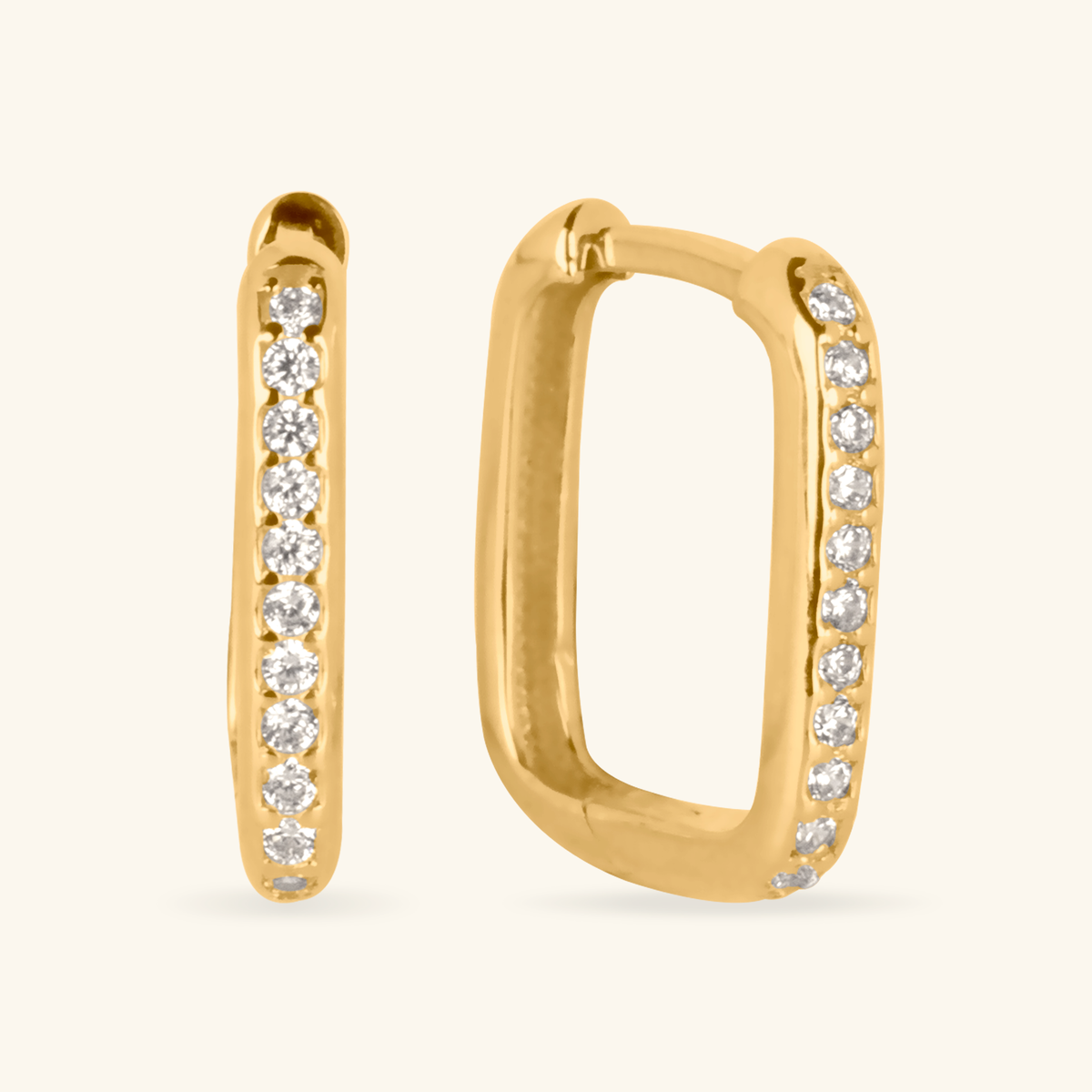 Pavé Square Hoops – Foundry